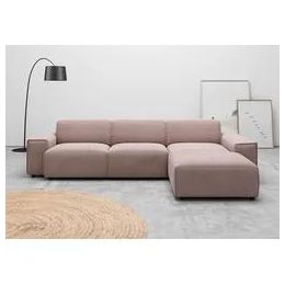 Ecksofa Andas "Glimminge auch in Breitcord, Feincord, Bouclé + Easy care-Bezug" Sofas Gr. B/H/T: 294cm x 71cm x 191cm, Cord, Recamiere rechts, rosa L-Form, Breite 294, Zierkissen