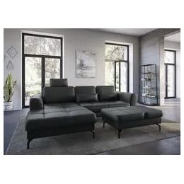 Sit & More Ecksofa SIT & MORE "Bendigo L-Form" Sofas Gr. B/H/T: 284 cm x 87 cm x 175 cm, NaturLEDER, mega-Recamiere links, mit schwarzem Nickelfuß, schwarz inklusive Sitztiefenverstellung, Bodenfreiheit 15 cm, 2 Fußfarben