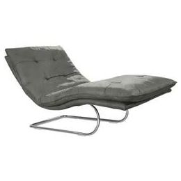 Relaxliege W.Schillig "daily dreams", grau (grau s37), B:95cm H:91cm T:170cm, Stoff S37 (100% Polyester), Sofas, in Waffelkissen-Optik, wahlweise mit Motor, Freischwingergestell
