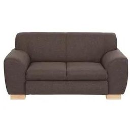 Sofa Home Affaire "Nika" Sofas Gr. B/H/T: 159cm x 78cm x 84cm, Struktur fein, 2-Sitzer, braun wahlweise als 2-oder 3-Sitzer, in 2 Bezugsvarianten