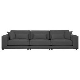 Big-Sofa OTTO products "Grenette" Sofas Gr. B/H/T: 317cm x 77cm x 102cm, Samtoptik recycelt, grau (anthrazit) Modulsofa, im Baumwoll-Leinenmix oder aus recycelten Stoffen