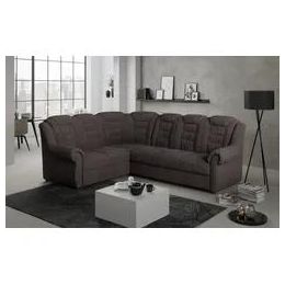 Ecksofa Home Affaire "Boston L-Form" Sofas Gr. B/H/T: 266 cm x 102 cm x 216 cm, Microfaser bedruckt, langer Schenkel rechts, Ohne Bettfunktion-ohne Schubkasten, braun (earth) Gemütliches Ecksofa mit hoher Rückenlehne in klassischem Design