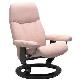 Relaxsessel stressless "Consul" Sessel Gr. ROHLEDER Stoff Q2 FARON, Classic Base Schwarz, PlusTMSystem-Gleitsystem-Relaxfunktion-Drehfunktion-Kopfstützenverstellung-Rückteilverstellung, B/H/T: 72cm x 94cm x 70cm, pink (light q2 faron) mit Classic Base, Größe S, Gestell Schwarz