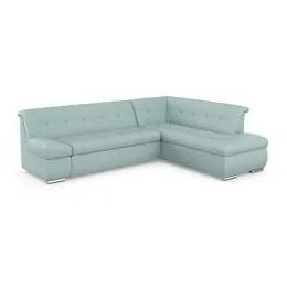 Ecksofa DOMO collection "Mona L-Form" Sofas Gr. B/H/T: 271cm x 80cm x 213cm, Struktur grob, Ottomane rechts, ohne Funktion, grün (mint) wahlweise mit Bett- und Armlehnfunktion