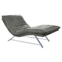 Relaxliege W.Schillig "daily dreams", grau (grau s37), B:95cm H:91cm T:170cm, Stoff S37 (100% Polyester), Sofas, in Waffelkissen-Optik, wahlweise mit Motor, Kufengestell, in 2 Breiten