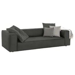 3-Sitzer W.Schillig "around-the-block" Sofas Gr. B/H/T: 260 cm x 66 cm x 104 cm, Longlife fabric Flachgewebe T88, grau (anthracite t88) mit eleganter Biese, Federkern