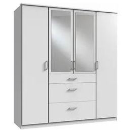 Kleiderschrank wimex "Click", weiß, B:180cm H:199cm T:58cm, Schränke, Drehtürenschrank Kleiderschrank, mit Spiegel