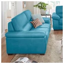 3-Sitzer Calia italia "Gaia, Sofa im edlen Design und mit erstklassigem Sitzkomfort" Sofas Gr. B/H/T: 210cm x 92cm x 97cm, Luxus-Microfaser GINEVRA, blau (turquoise) aus pflegeleichtem Luxus-Microfaser Ginevra Hydro Care