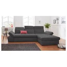 Sit & More Ecksofa SIT & MORE "Stardust L-Form", grau (anthrazit), B:302cm H:77cm T:189cm, Struktur (100% Polyester), Struktur fein (95% Polyester, 5% Polyamid), Sofas, wahlweise mit Bettfunktion und Bettkasten