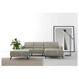 Sit & More Ecksofa SIT & MORE "Bailando L-Form", grau (hellgrau), B:251cm H:84cm T:163cm, Sofas, wahlweise mit Kopfteilverstellung und Vorziehsitz, motorisch