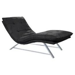 Relaxliege W.Schillig "daily dreams", grau (anthrazit s37), B:75cm H:91cm T:170cm, Stoff S37 (100% Polyester), Sofas, in Waffelkissen-Optik, wahlweise mit Motor, Kufengestell, in 2 Breiten