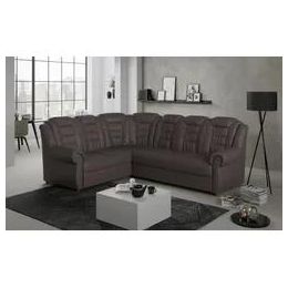 Ecksofa Home Affaire "Boston L-Form" Sofas Gr. B/H/T: 266 cm x 102 cm x 216 cm, Kunstleder SOFTLUX, langer Schenkel rechts-Bettfunktion rechts, Mit Bettfunktion-mit Schubkasten, braun (mud) Gemütliches Ecksofa mit hoher Rückenlehne in klassischem Design