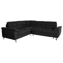 Sit & More Ecksofa SIT & MORE "Sorano L-Form" Sofas Gr. B/H/T: 249cm x 88cm x 229cm, Flachgewebe, langer Schenkel rechts, mit Bettfunktion-ohne Bettkasten, schwarz wahlweise mit Bett- und Relaxfunktion, inkl. Bettkasten