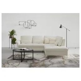 Ecksofa Inosign "Palm Beach L-Form" Sofas Gr. B/H/T: 263cm x 89cm x 224cm, Olympia EASY CLEAN, Ottomane rechts, mit Sitztiefenverstellung-mit Bettfunktiom-mit Stauraum-mit Armteilverstellung, beige (creme) Federkern, mit Sitztiefenverstellung, wahlweise Bettfunktion