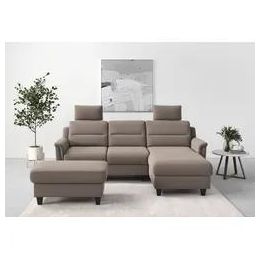 Sit & More Ecksofa SIT & MORE "Farö L-Form" Sofas Gr. B/H/T: 234cm x 90cm x 168cm, Luxus-Microfaser Paris, Recamiere rechts, mit Bettfunktion-mit Bettkasten, grau (taupe) inklusive Federkern, wahlweise mit Bettfunktion und Bettkasten