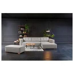 Ecksofa Tom Tailor HOME "HEAVEN CHIC XL" Sofas Gr. B/H/T: 302cm x 85cm x 221cm, Struktur fein TBO, Recamiere rechts, ohne Bettfunktion-ohne Bettkasten, grau (powder grey tbo 39) aus der COLORS COLLECTION, wahlweise mit Bettfunktion & Bettkasten