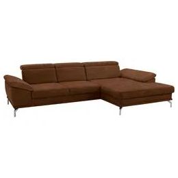 Sit & More Ecksofa SIT & MORE "Scorpio L-Form" Sofas Gr. B/H/T: 311cm x 85cm x 181cm, Luxus-Microfaser, mega-Recamiere rechts, mit Sitztiefenverstellung, braun (cognac) inklusive Sitztiefenverstellung, wahlweise mit Kopfverstellung