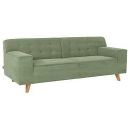 2,5-Sitzer Tom Tailor HOME "NORDIC CHIC" Sofas Gr. B/H/T: 206cm x 77cm x 91cm, Vintage Webstoff TUS, grün (pistacchio tus 5) im Retrolook, Füße Buche natur