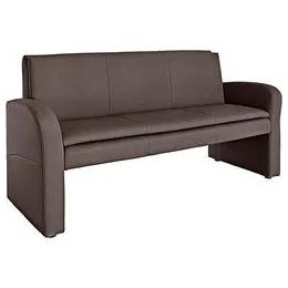 Hockerbank exxpo - SOFA FASHION "Cortado, 3-Sitzer mit hohem Sitzkomfort" Hocker Gr. B/H/T: 182cm x 89cm x 67cm, braun (lightbrown 2) Polsterbank Hocker hohe Bodenfreiheit, schöne Detailverarbeitung, wahlweise Lederbezug