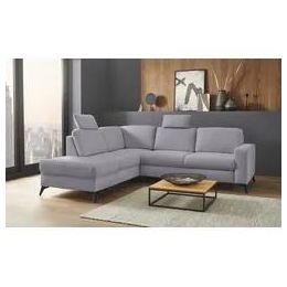 Ecksofa Places of Style "Lolland L-Form" Sofas Gr. B/H/T: 249cm x 88cm x 212cm, Luxus-Microfaser ALTARA NUBUCK, Ottomane links, ohne Bettfunktion und Stauraum, grau Wahlweise mit Bettfunktion und Stauraum, auch abwischbarem Bezug