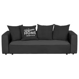 Schlafsofa Tom Tailor HOME "HEAVEN CASUAL SLEEP" Sofas Gr. B/H/T: 244 cm x 85 cm x 112 cm, Struktur fein TBO, mit Bettfunktion-mit Bettkasten, grau (anthracite tbo 9) aus der COLORS COLLECTION, inklusive Bettfunktion & Bettkasten