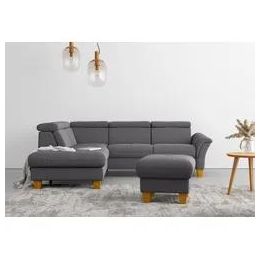 Ecksofa Home Affaire "Lindgren L-Form" Sofas Gr. B/H/T: 249 cm x 84 cm x 217 cm, Chenille, Ottomane links, ohne TV-Funktion motorisch-ohne Bettfunktion mit einklappbaren Rollen-ohne Stauraum-ohne Kopfteilverstellung-mit Federkern, braun (espresso) wahlweise mit TV-Funktion, Stauraum und Kopfteilverstellung