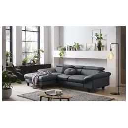 Ecksofa Home Affaire "Pilot L-Form", grau (fango), B:268cm H:73cm T:108cm, 100% Polyester, Feinstruktur 75000 Scheuertouren, Struktur 35000 Scheuertouren, Microfaser 40000, Sofas, wahlweise mit Bettfunktion und Bettkasten