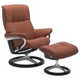 Relaxsessel stressless "Mayfair" Sessel Gr. Leder PALOMA, Signature Base Schwarz, Relaxfunktion-Drehfunktion-PlusTMSystem-Gleitsystem-BalanceAdaptTM, B/H/T: 83cm x 102cm x 74cm, rot (henna paloma) mit Hocker, Signature Base, Größe S, M & L, Gestell Schwarz