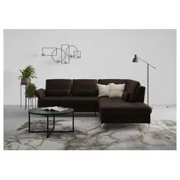 Ecksofa Inosign "Palm Beach L-Form", braun (dunkelbraun), B:263cm H:89cm T:224cm, 100%Polyester, Sofas, Federkern, mit Sitztiefenverstellung, wahlweise mit Bettfunktion