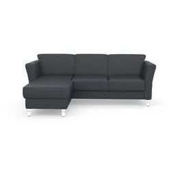 Sit & More Ecksofa SIT & MORE "Visby L-Form", grau (dunkelgrau), B:248cm H:87cm T:162cm, Sofas, wahlweise mit Bettfunktion und Bettkasten, frei im Raum stellbar