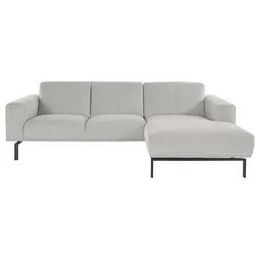 Ecksofa Andas "Lungre, L-Form" Sofas Gr. B/H/T: 280cm x 82cm x 163cm, Struktur weich, Recamiere rechts, Ecksofa XXL, silberfarben (silver lining) in verschiedenen Größen, extra hohe Füße aus Metall