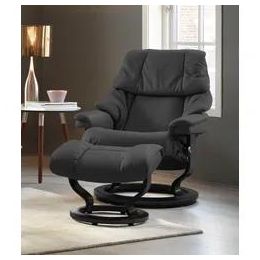 Relaxsessel stressless "Reno" Sessel Gr. Microfaser DINAMICA, Classic Base Schwarz-S, Relaxfunktion-Drehfunktion-PlusTMSystem-Gleitsystem, B/H/T: 75cm x 96cm x 75cm, grau (charcoal dinamica) mit Classic Base, Größe S, M & L, Gestell Schwarz