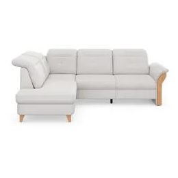 Ecksofa Home Affaire "Dangast L-Form" Sofas Gr. B/H/T: 269cm x 92cm x 200cm, Easy care, Ottomane links, mit 1 motorischer Relaxfunktion-ohne Bettfunktion und Bettkasten, silberfarben (silber) Kopfteilverstellung, wahlweise mit motorischer Relaxfunktion