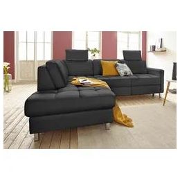 Sit & More Ecksofa SIT & MORE "Pablo L-Form" Sofas Gr. B/H/T: 233cm x 80cm x 196cm, Kunstleder SOFTLUX, Ottomane links, mit Bettfunktion-mit Bettkasten, schwarz wahlweise mit Bettfunktion und Bettkasten