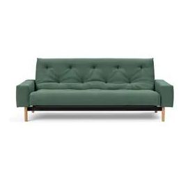 Schlafsofa INNOVATION LIVING TM "MIMER hochwertige Schlaffunktion, aktuelles Design und extra Komfort" Sofas Gr. T: 100 cm, Struktur fein ELEGANCE, grün (grün 518 elegance) Taschenfederkernmatratze, Breite Liegefläche 140 cm