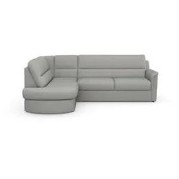 Sit & More Ecksofa SIT & MORE "Panini L-Form" Sofas Gr. B/H/T: 243cm x 87cm x 175cm, Luxus-Microfaser Paris, Ottomane links, ohne Bettfunktion-ohne Bettkasten, silberfarben (silber) wahlweise mit Bettfunktion und Bettkasten