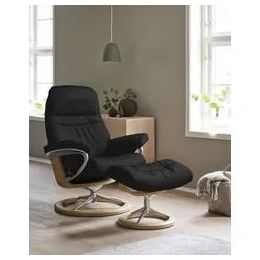 Relaxsessel stressless "Sunrise", schwarz (schwarz batick), B:83cm H:105cm T:74cm, Leder BATICK: BATICK ist ein leicht korrigiertes, durchgefärbtes und genarbtes Möbelleder, bei dem die meisten Unebenheiten und Spuren in der Regel entfernt wurden., Leder PALOMA: PALOMA ist ein durchgefärbtes Semianilin-Möbelleder mit natürlicher Narbung., ROHLEDER Stoff Q2 FARON: Ein fester zuverlässiger Bouclu00e