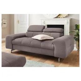 2-Sitzer COTTA "Chef" Sofas Gr. B/H/T: 201cm x 72cm x 105cm, Struktur, mit Kopfteilverstellung, braun mit Kopfteilverstellung