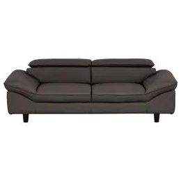 3-Sitzer Home Affaire "Pilot" Sofas Gr. B/T: 218 cm x 108 cm, NaturLEDER, braun (cacao) Dreisitzer mit Kopfteilverstellung