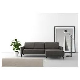 Sit & More Ecksofa SIT & MORE "Bailando L-Form" Sofas Gr. B/H/T: 251cm x 84cm x 163cm, Luxus-Microfaser mit Prägung, Recamiere rechts, mit Kopfteilverstellung, grau (anthrazit) wahlweise mit Kopfteilverstellung und Vorziehsitz, motorisch