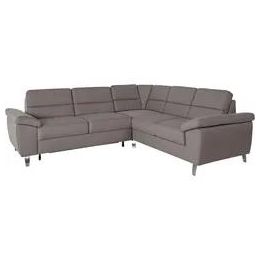 Sit & More Ecksofa SIT & MORE "Sorano L-Form" Sofas Gr. B/H/T: 249cm x 88cm x 229cm, Flachgewebe, langer Schenkel links, mit Bettfunktion-mit Relaxfunktion-mit Bettkasten, grau (hellgrau) wahlweise mit Bett- und Relaxfunktion, inkl. Bettkasten