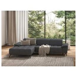 Sit & More Ecksofa SIT & MORE "Cool L-Form" Sofas Gr. B/H/T: 290cm x 79cm x 185cm, Chenille, Recamiere links, ohne Kopfteilverstellung, blau (blaugrau) wahlweise mit Kopfteilverstellung und Vorziehsitz, motorisch