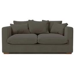 2-Sitzer Home Affaire "Coray" Sofas Gr. B/H/T: 175 cm x 80 cm x 113 cm, Struktur grob, grau (dark grey) extra weich und kuschelig, Füllung mit Federn Daunen