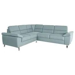 Sit & More Ecksofa SIT & MORE "Sorano L-Form" Sofas Gr. B/H/T: 249cm x 88cm x 229cm, Struktur fein, langer Schenkel rechts, ohne Funktion, blau (aqua) wahlweise mit Bett- und Relaxfunktion, inkl. Bettkasten