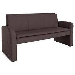 Hockerbank exxpo - SOFA FASHION "Cortado, 3-Sitzer mit hohem Sitzkomfort" Hocker Gr. B/H/T: 182cm x 89cm x 67cm, braun (schoko) Polsterbank Hocker hohe Bodenfreiheit, schöne Detailverarbeitung, wahlweise Lederbezug