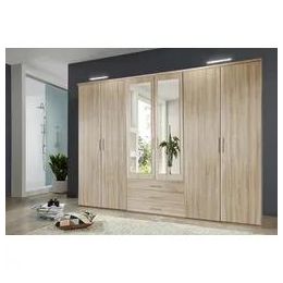 Kleiderschrank wimex "Ben" Schränke Gr. B/H/T: 270cm x 210cm x 58cm, 6 St., braun (eiche sägerau nachbildung) mit jeweils drei Schubkästen