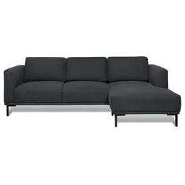 Ecksofa OTTO products "Fillin, L-Form" Sofas Gr. B/H/T: 242cm x 82cm x 152cm, Chenille, Recamiere rechts, grau (anthracite) Struktur hergestellt aus recycelten PET-Flaschen und im Leinen-Mix