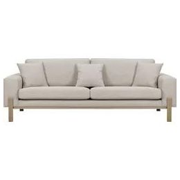 3-Sitzer OTTO products "Hanne, mit abnehmbaren Bezügen" Sofas Gr. B/H/T: 237 cm x 86 cm x 88 cm, Struktur fein recycelt, beige verschiedene Bezugsqualitäten: Baumwolle, recyceltes Polyester