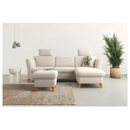 Ecksofa Home Affaire "Trelleborg L-Form" Sofas Gr. B/H/T: 249cm x 86cm x 162cm, Luxus-Microfaser Euphoria, Recamiere rechts, ohne Bettfunktion-ohne Bettkasten, grau (elephant) Federkern-Polsterung, wahlweise mit Bettfunktion und Bettkasten