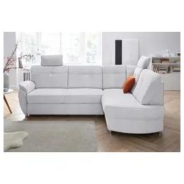 Sit & More Ecksofa SIT & MORE "Sonoma L-Form" Sofas Gr. B/H/T: 246 cm x 91 cm x 176 cm, Struktur, Ottomane rechts, ohne Bettfunktion, silberfarben (silber) wahlweise mit Bettfunktion und Bettkasten